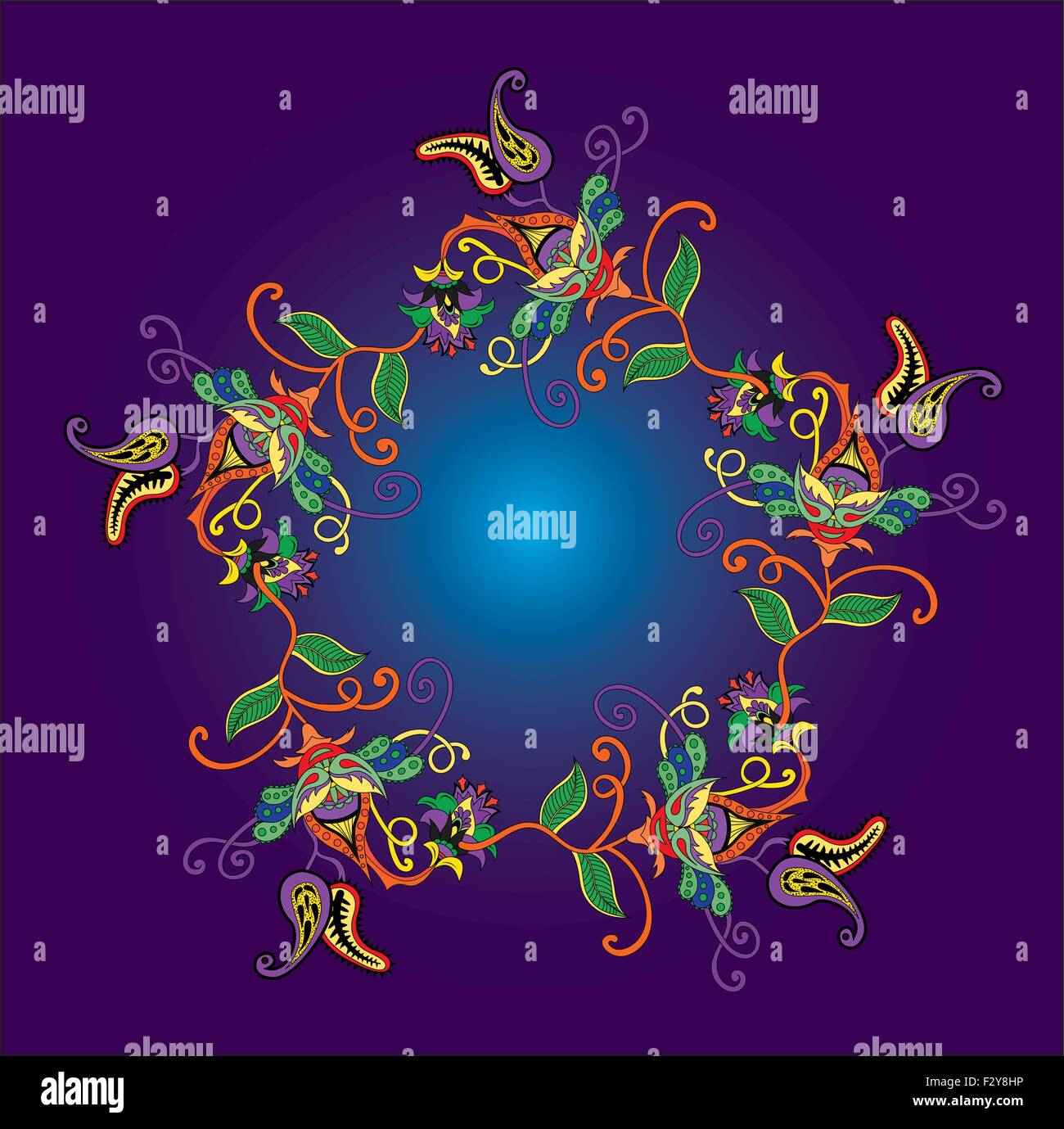 Vector Paisley mandala Stock Vector Image & Art - Alamy