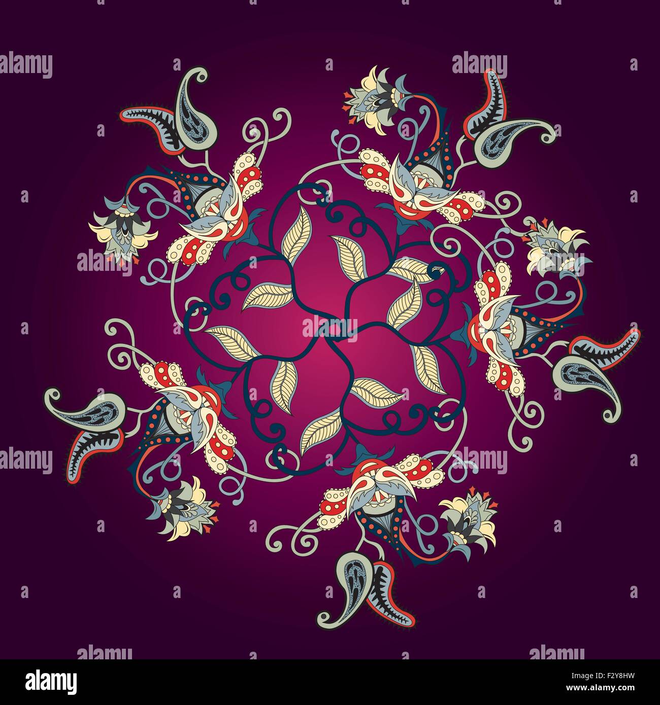 Vector Paisley mandala Stock Vector Image & Art - Alamy