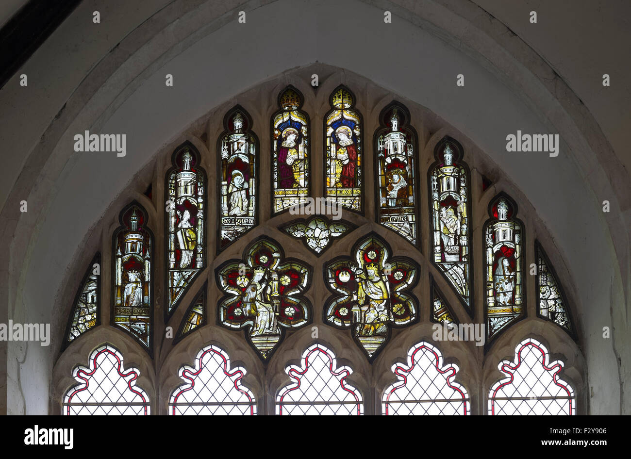 Boughton Aluph, All Saints, Kent. East window Stock Photo - Alamy
