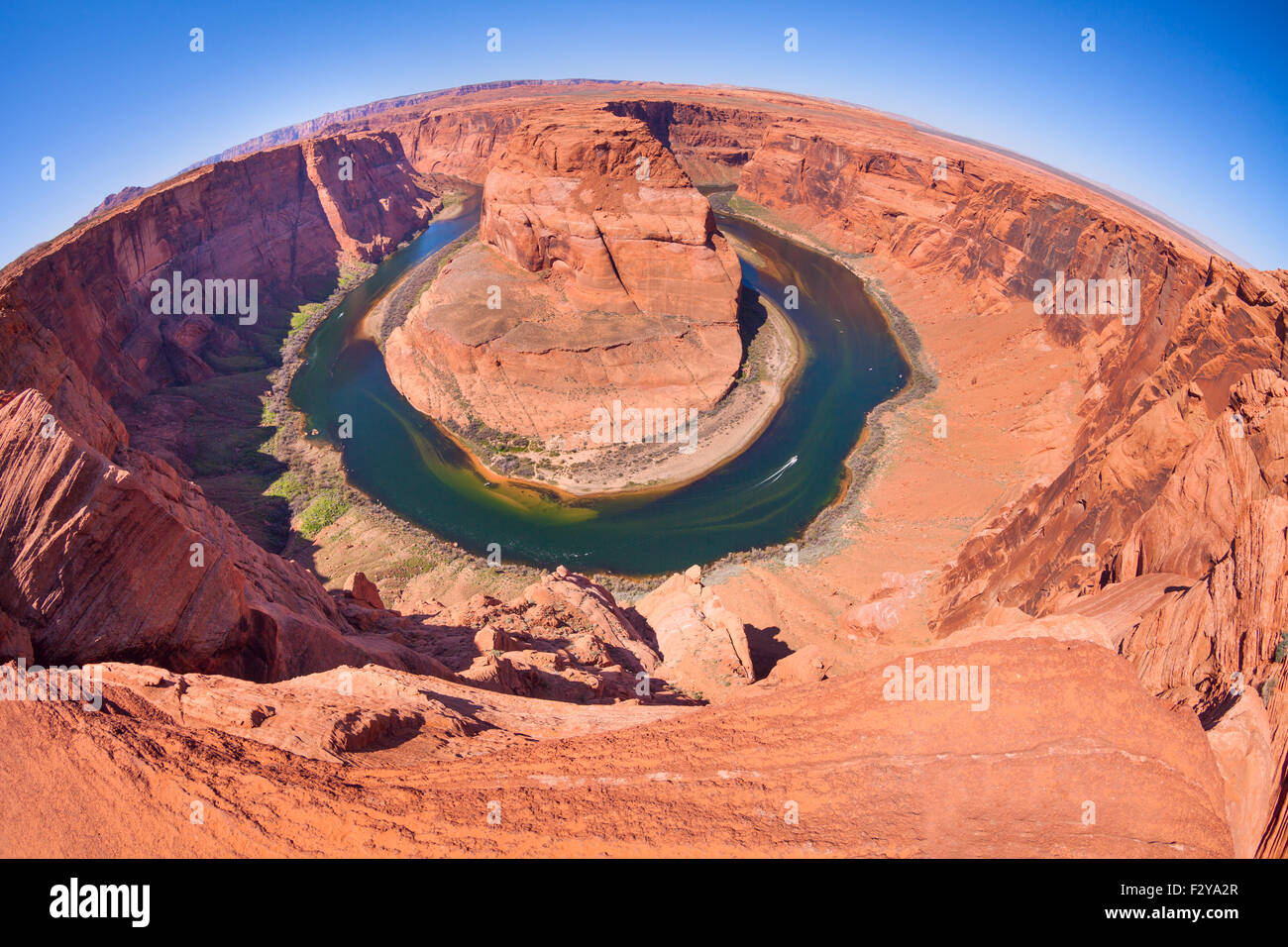 Fisheye view of Horse shoe canyon Colorado river Stock Photo - Alamy