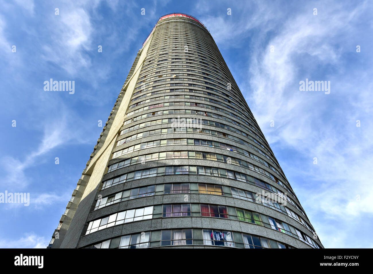 Ponte City Building at sunset. Ponte City is a famous skyscraper in the ...