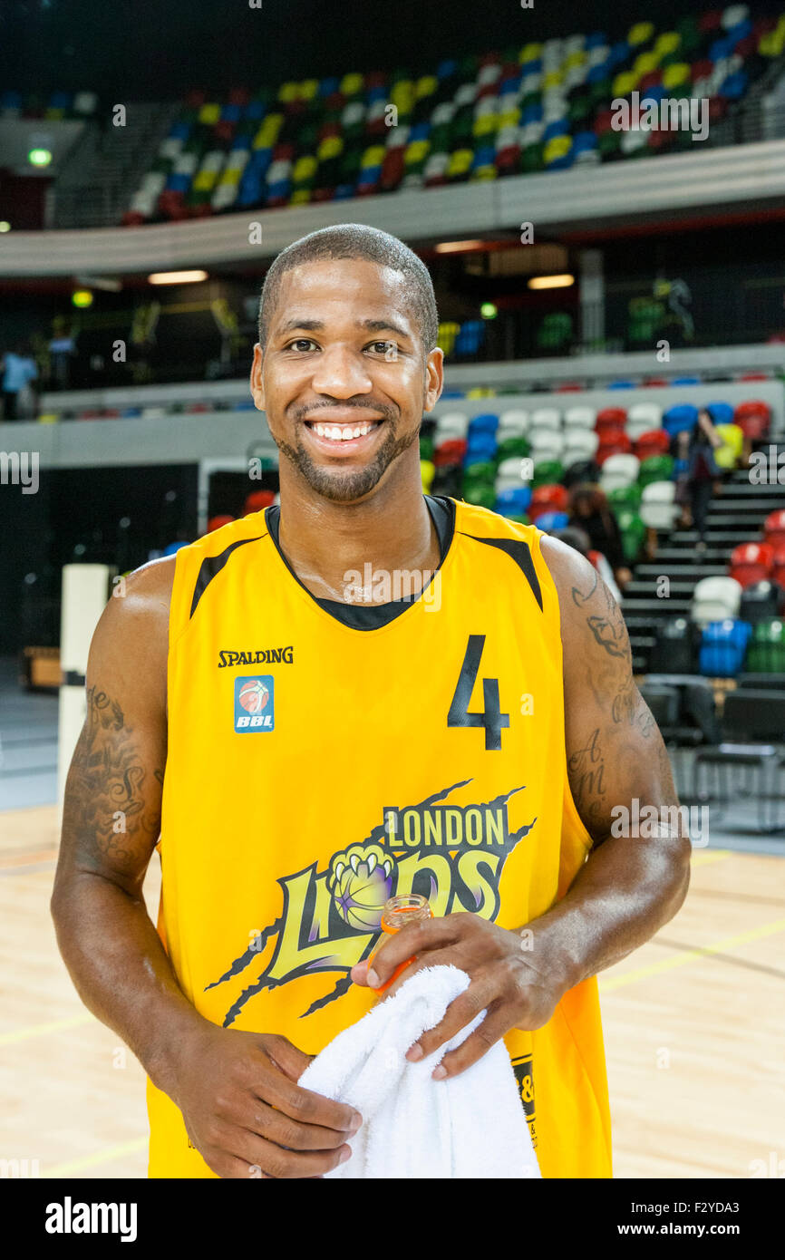 London, UK. 25th Sep, 2015. London Lions player Jorge Ebanks smiles ...