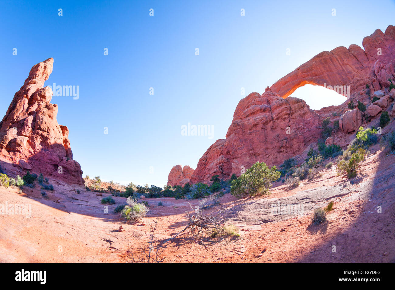 View of North Window Arch, Arches National Park Stock Photo - Alamy