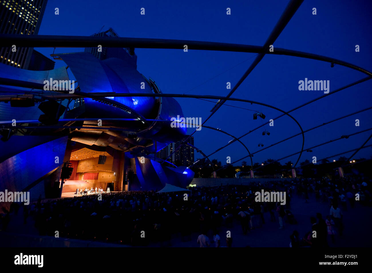Jay Pritzker Music Pavilion, Chicago, Illinois. bandshell in Millennium ...