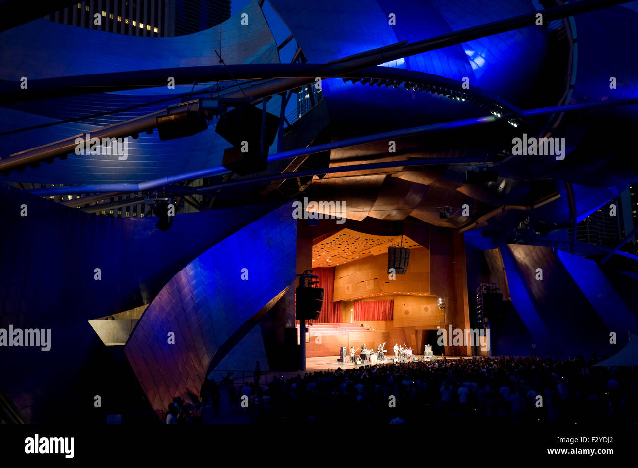 Frank gehry jay pritzker music pavilion millennium park hi-res stock ...