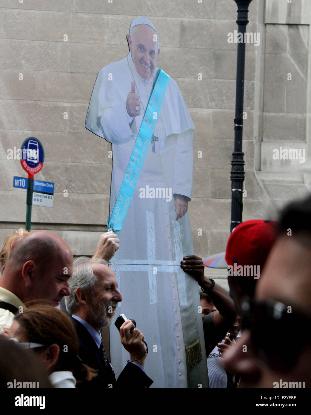 New York, New York, USA. 25th Sep, 2015. A cardboard cut-out of Pope ...