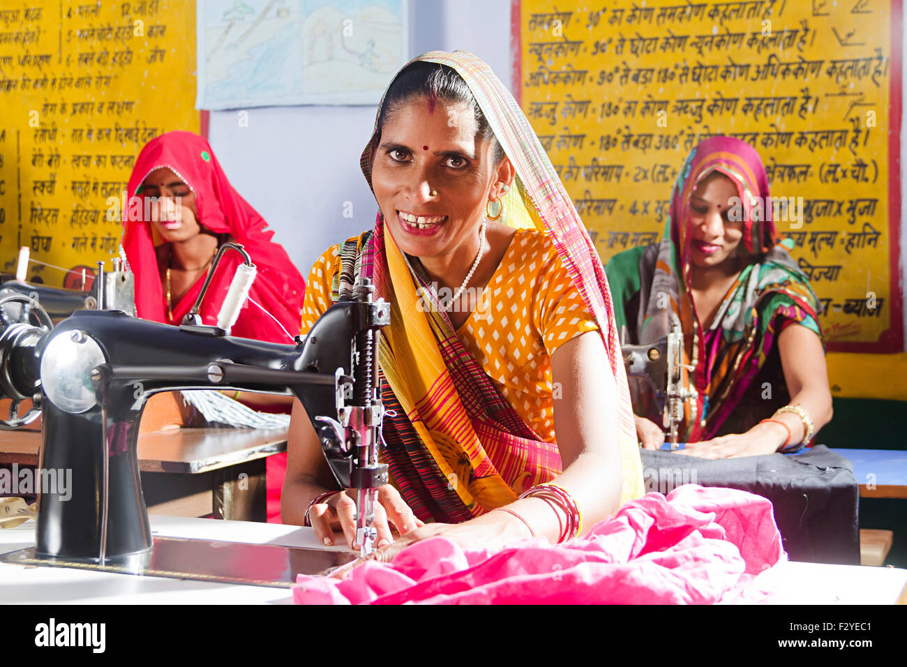 3 indian rural woman Worker Tailor Stock Photo - Alamy