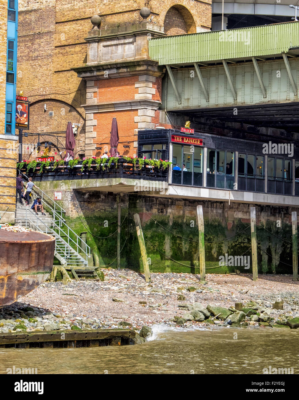 The Banker - Traditional riverside English pub exterior next to the ...