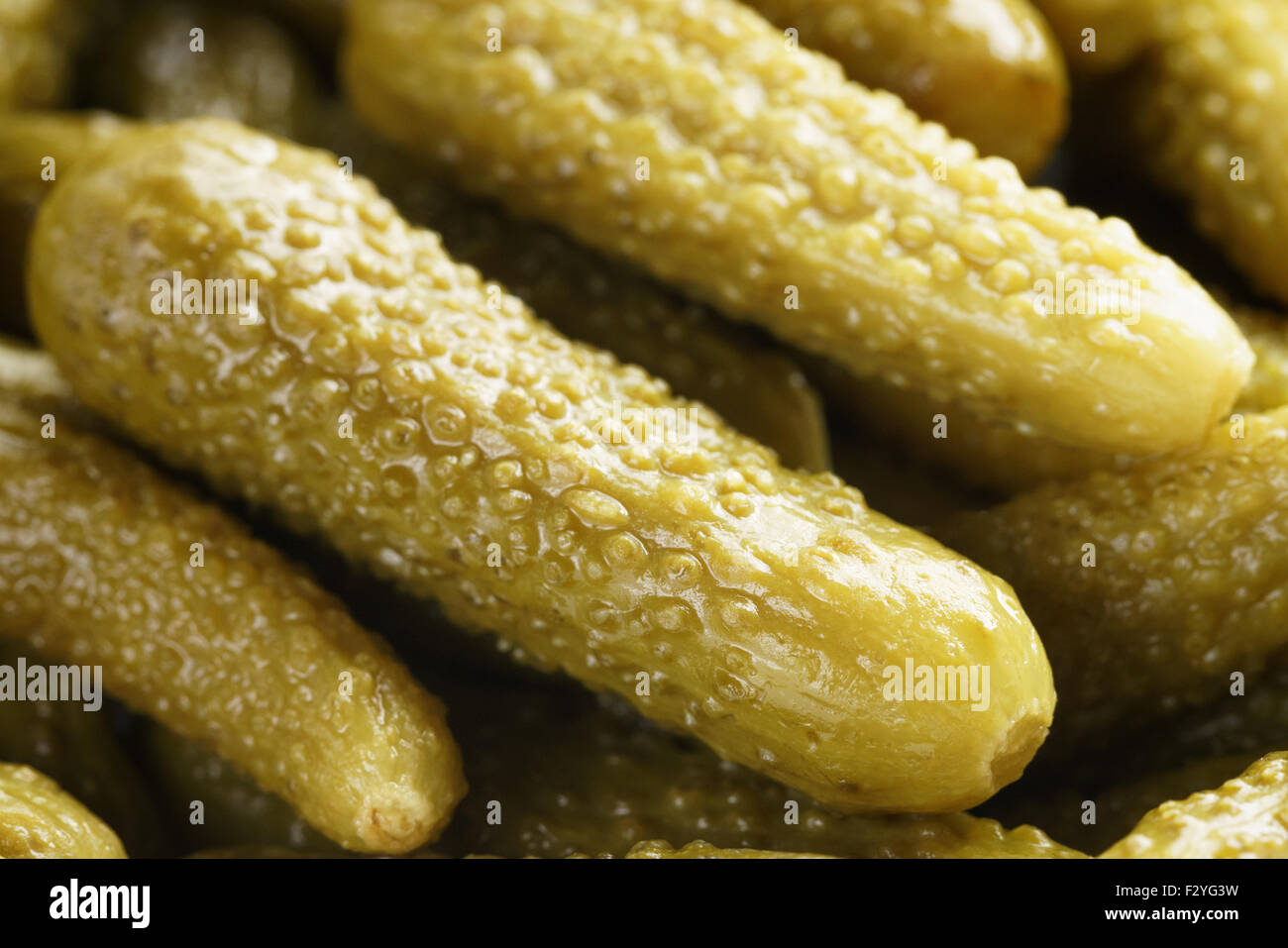 marinated cornichons macro shot Stock Photo - Alamy