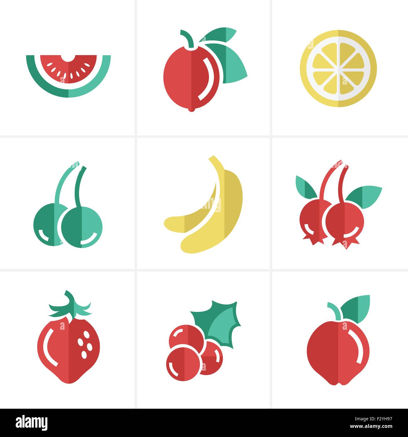Fruit Icons Set, Vector Design Stock Vector Image & Art - Alamy