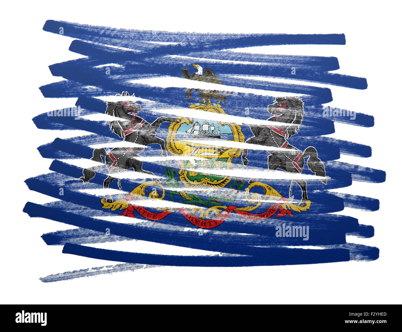 Flag illustration made with pen - Pennsylvania Stock Photo - Alamy