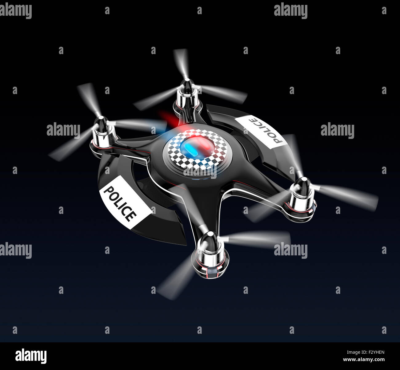 Police drones on black background. Original design Stock Photo - Alamy
