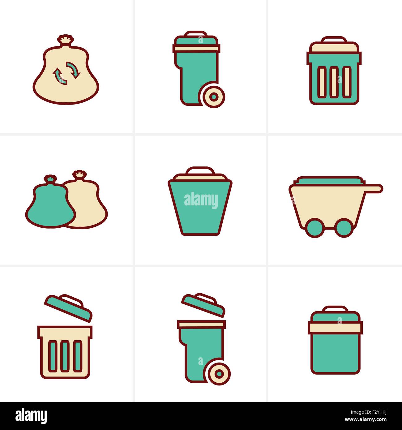 Icons Style Icons Style Garbage Icons Stock Vector Image & Art - Alamy