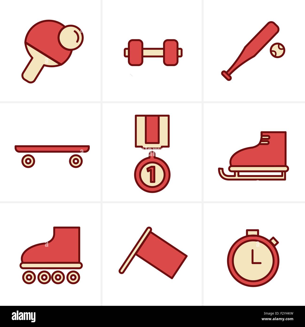 Icons Style Icons Style Set of monochromatic simple sports icons Stock ...