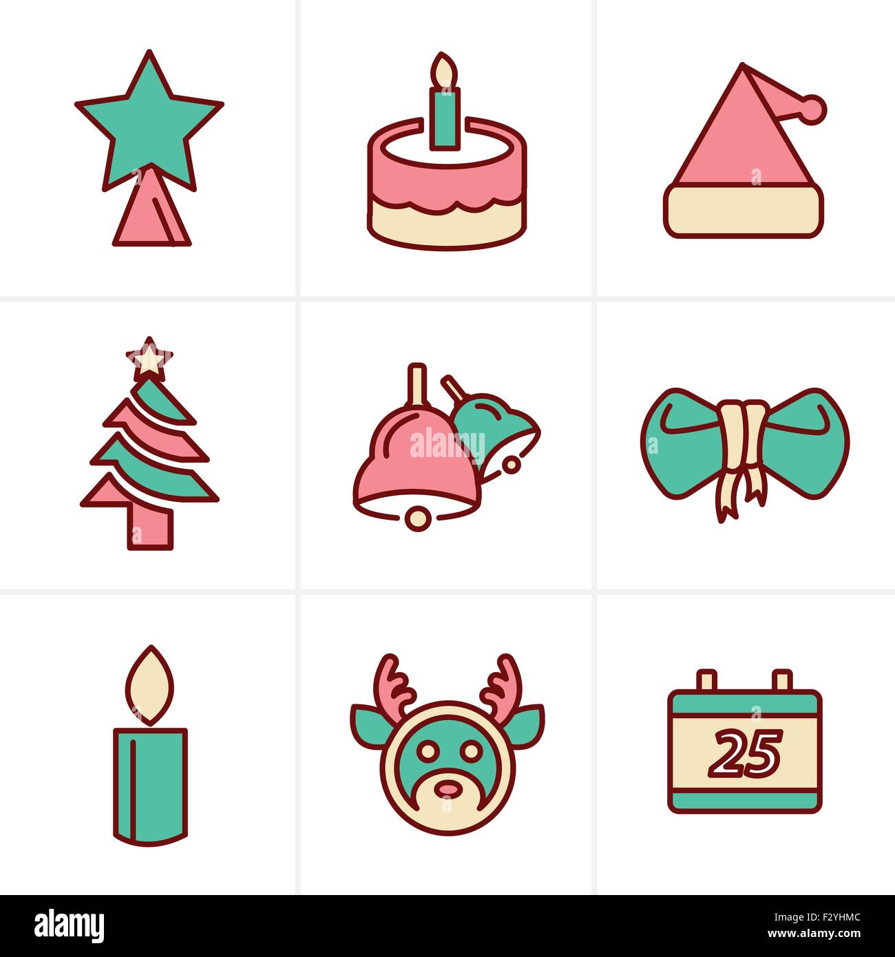 Vector christmas deer silhouettes Cut Out Stock Images & Pictures - Alamy