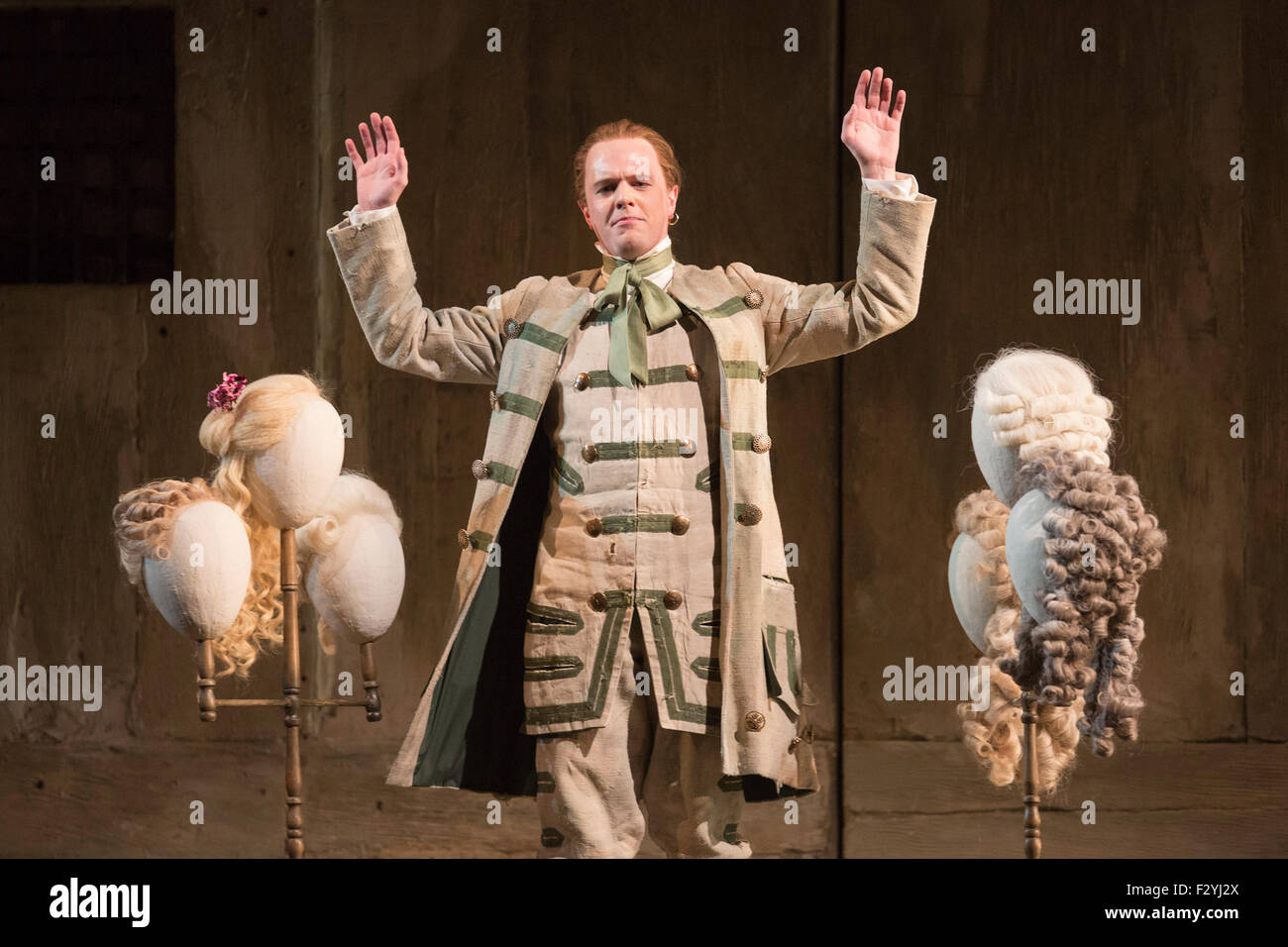 London, UK. 25/09/2015. Morgan Pearse as Figaro. Dress rehearsal for ...