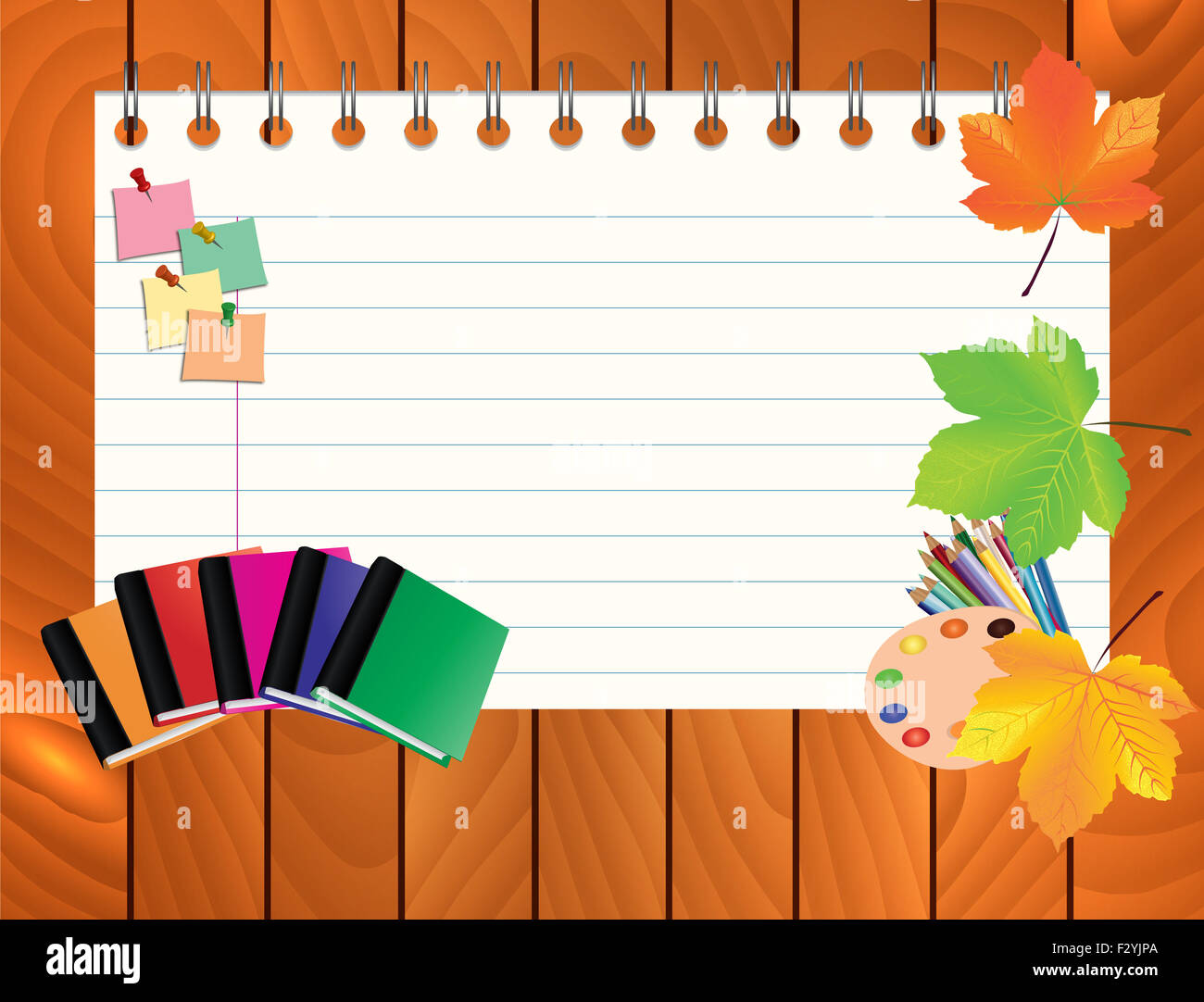 Image of empty note, card, paper, with school supplies, equipment ...