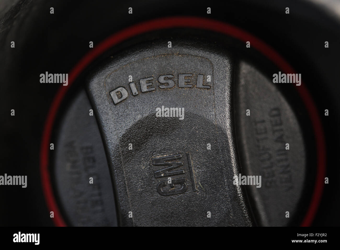 view of diesel fuel tank on car Stock Photo - Alamy