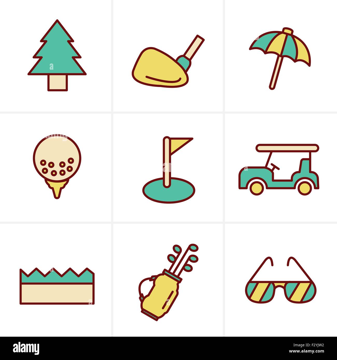 Icons Style golf Icons Set, Vector Design Stock Vector Image & Art - Alamy