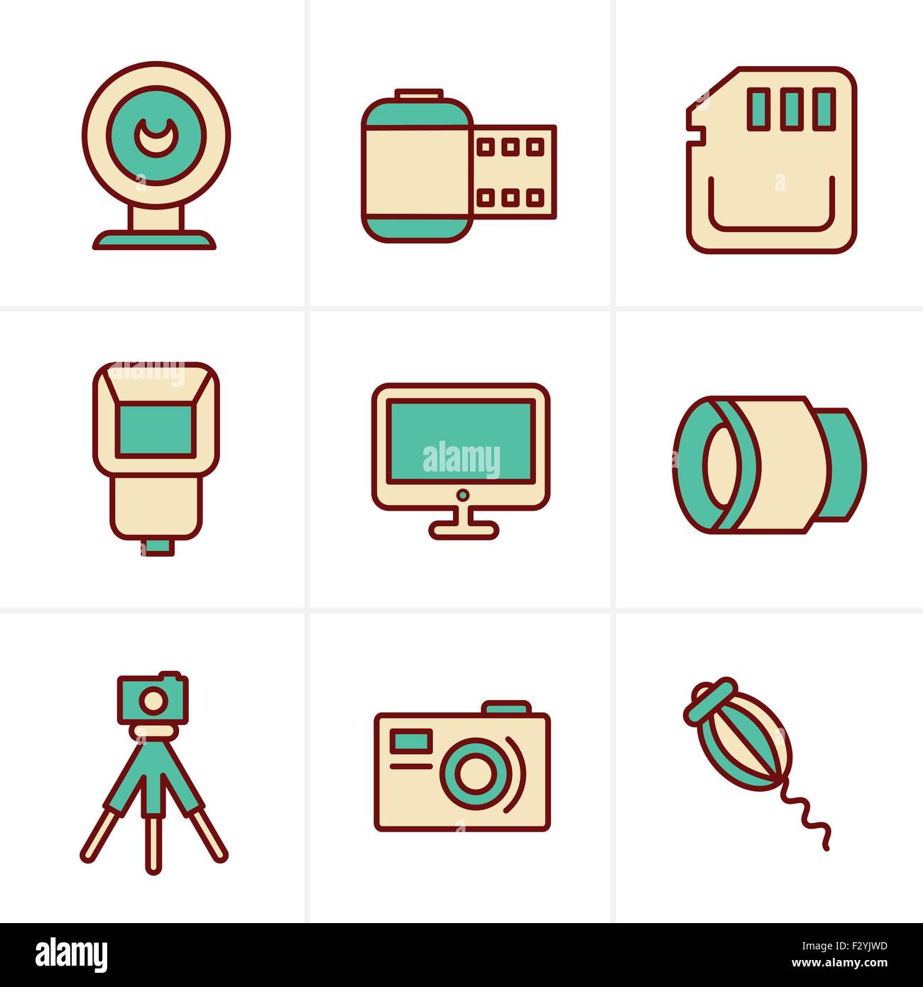 Icons Style Photography Icons Set, Vector Design Stock Vector Image ...