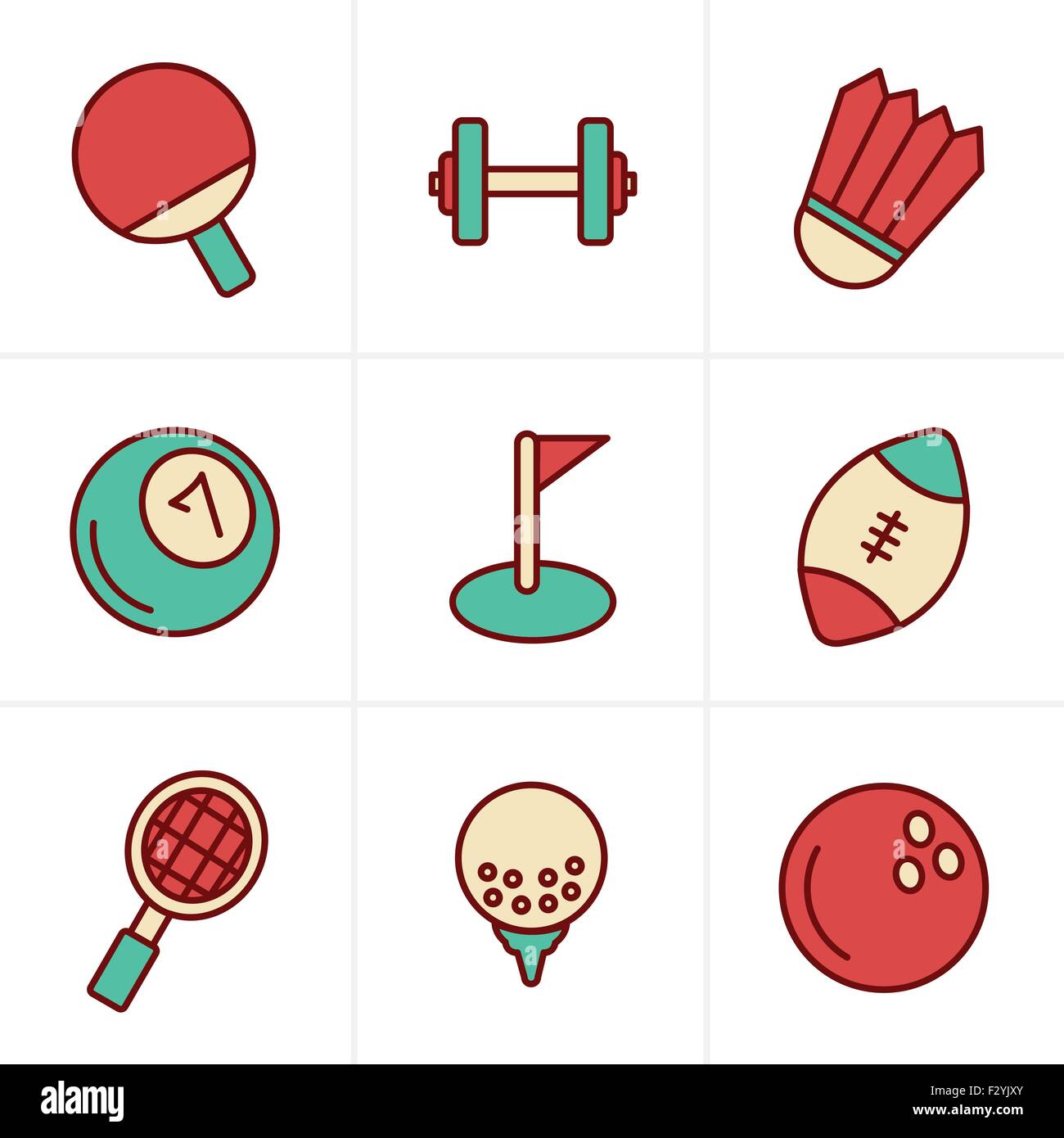 Icons Style Sport icons Set, Vector Design Stock Vector Image & Art - Alamy