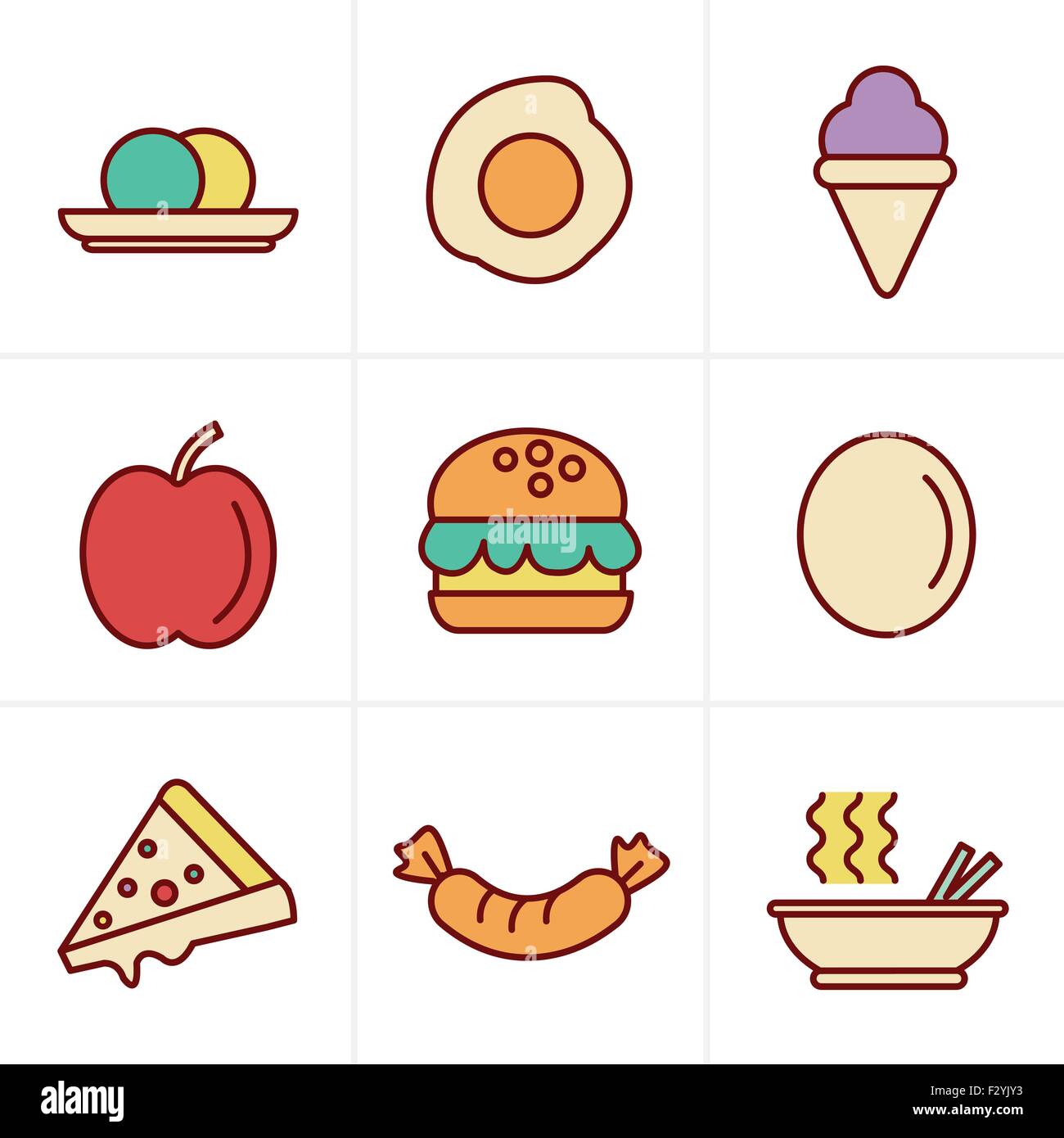 Icons Style food icons Stock Vector Image & Art - Alamy
