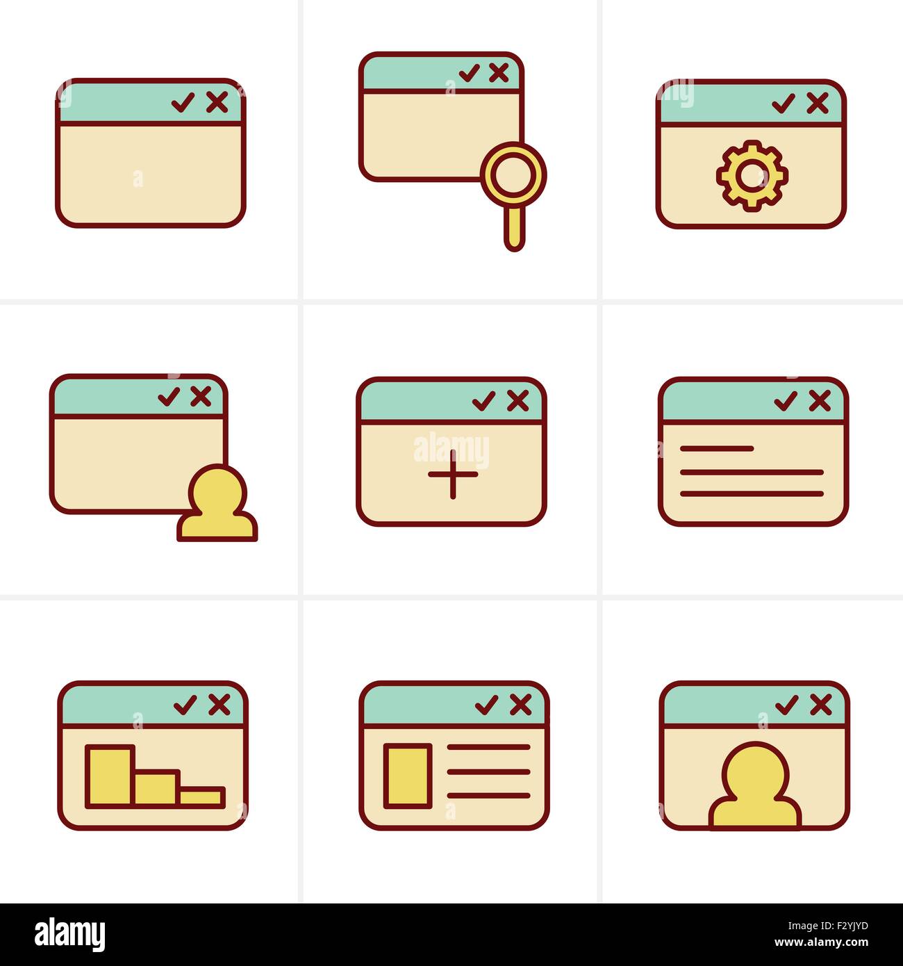 Icons Style browser icon set Stock Vector Image & Art - Alamy
