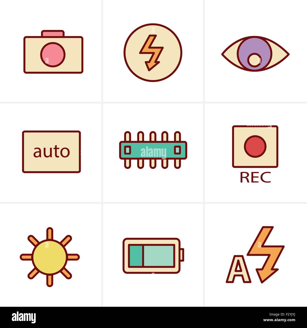 Icons Style Photography icons Stock Vector Image & Art - Alamy