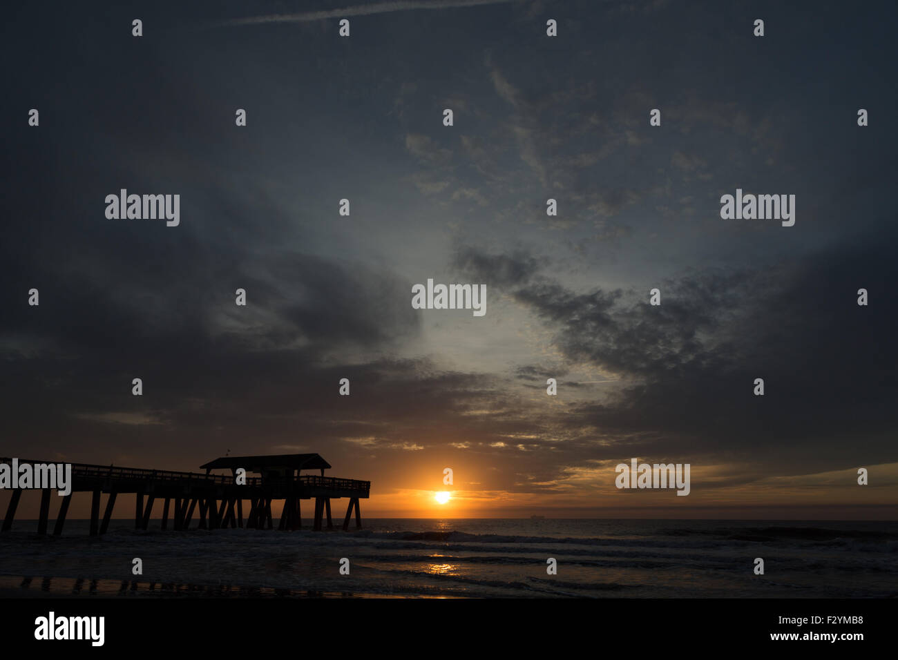 A photograph of a beautiful sunrise at Tybee Island in Savannah. Tybee ...