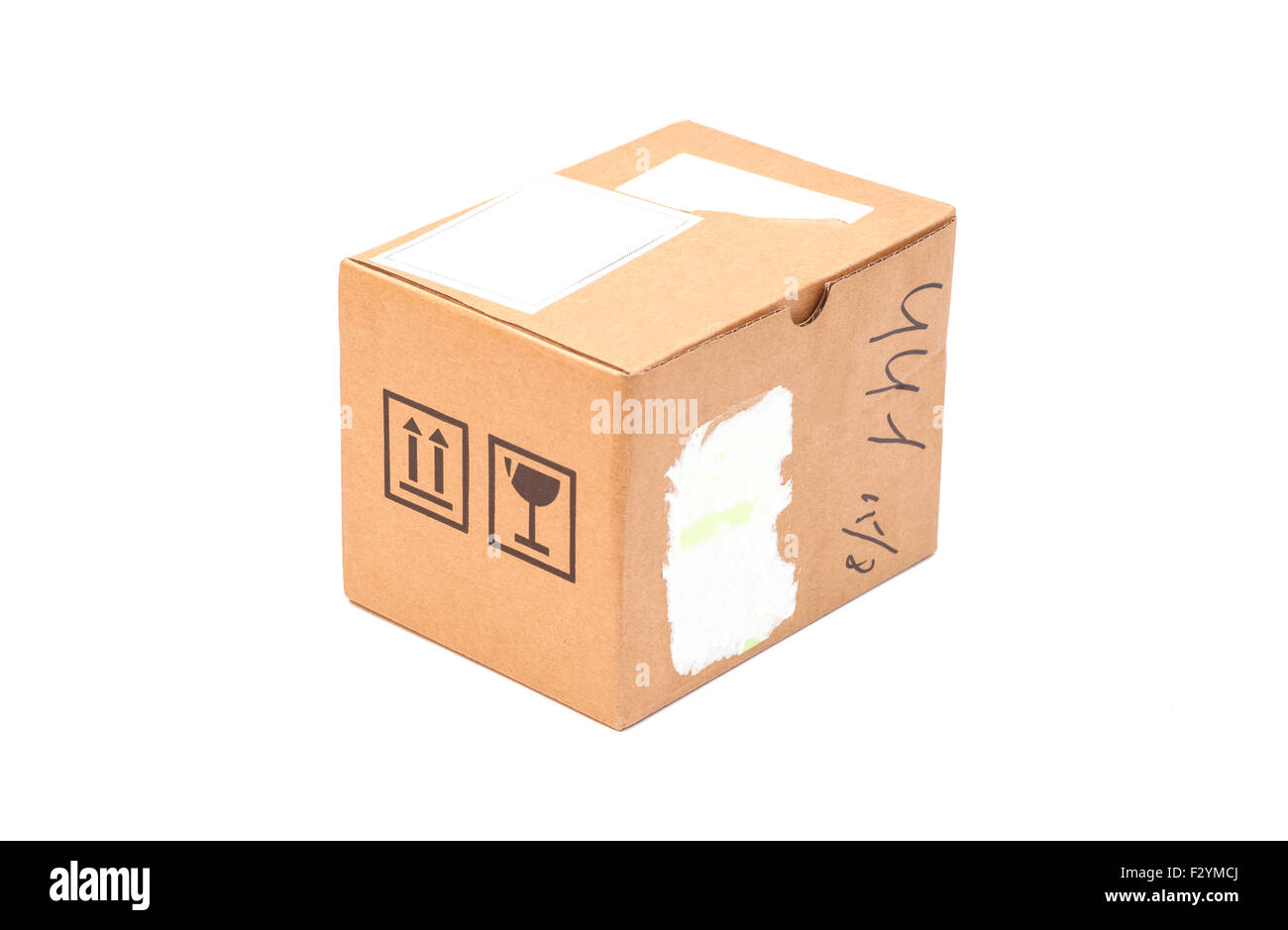 Closed cardboard box isolated on a white background Stock Photo - Alamy