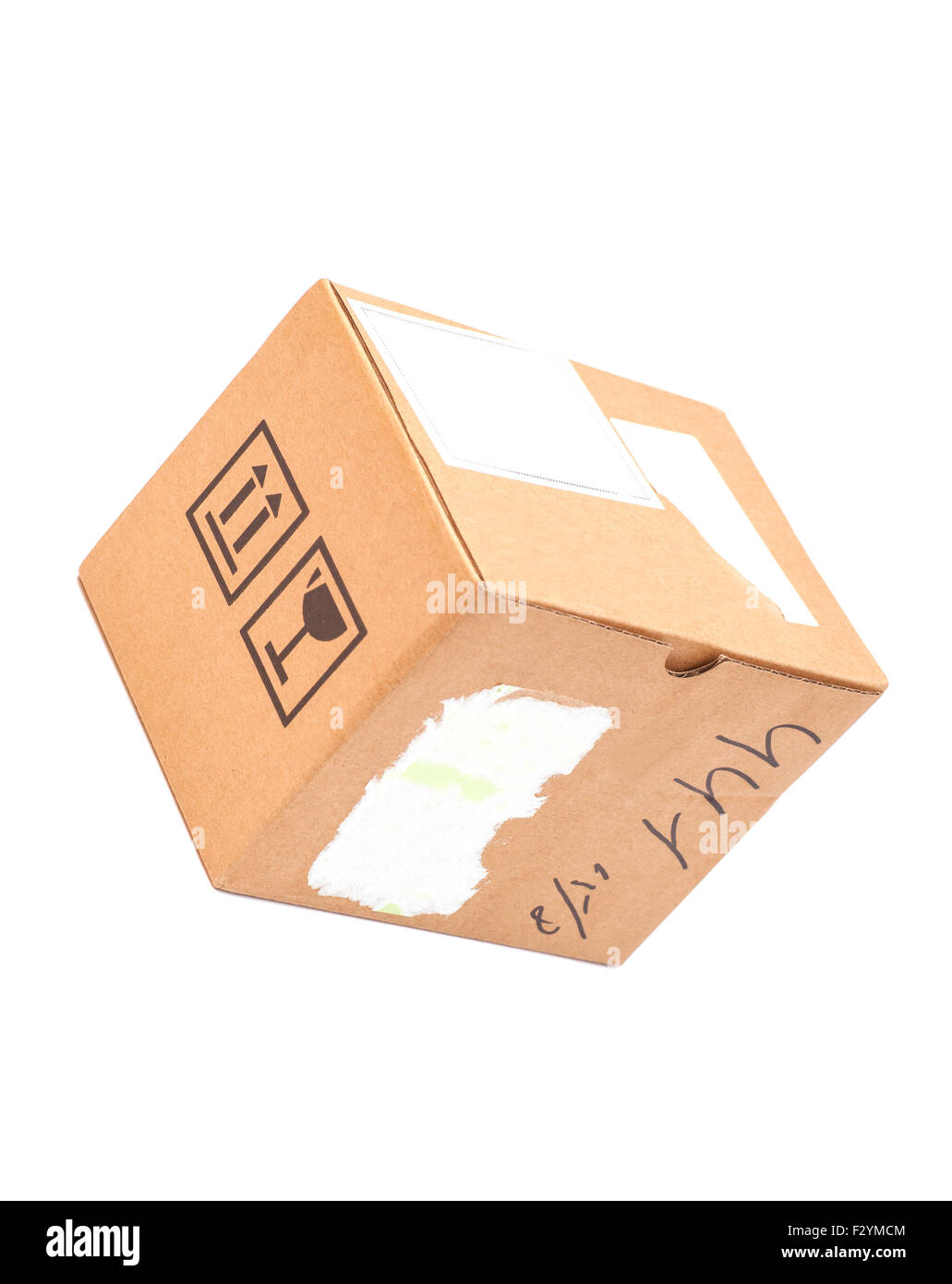 Closed cardboard box isolated on a white background Stock Photo - Alamy