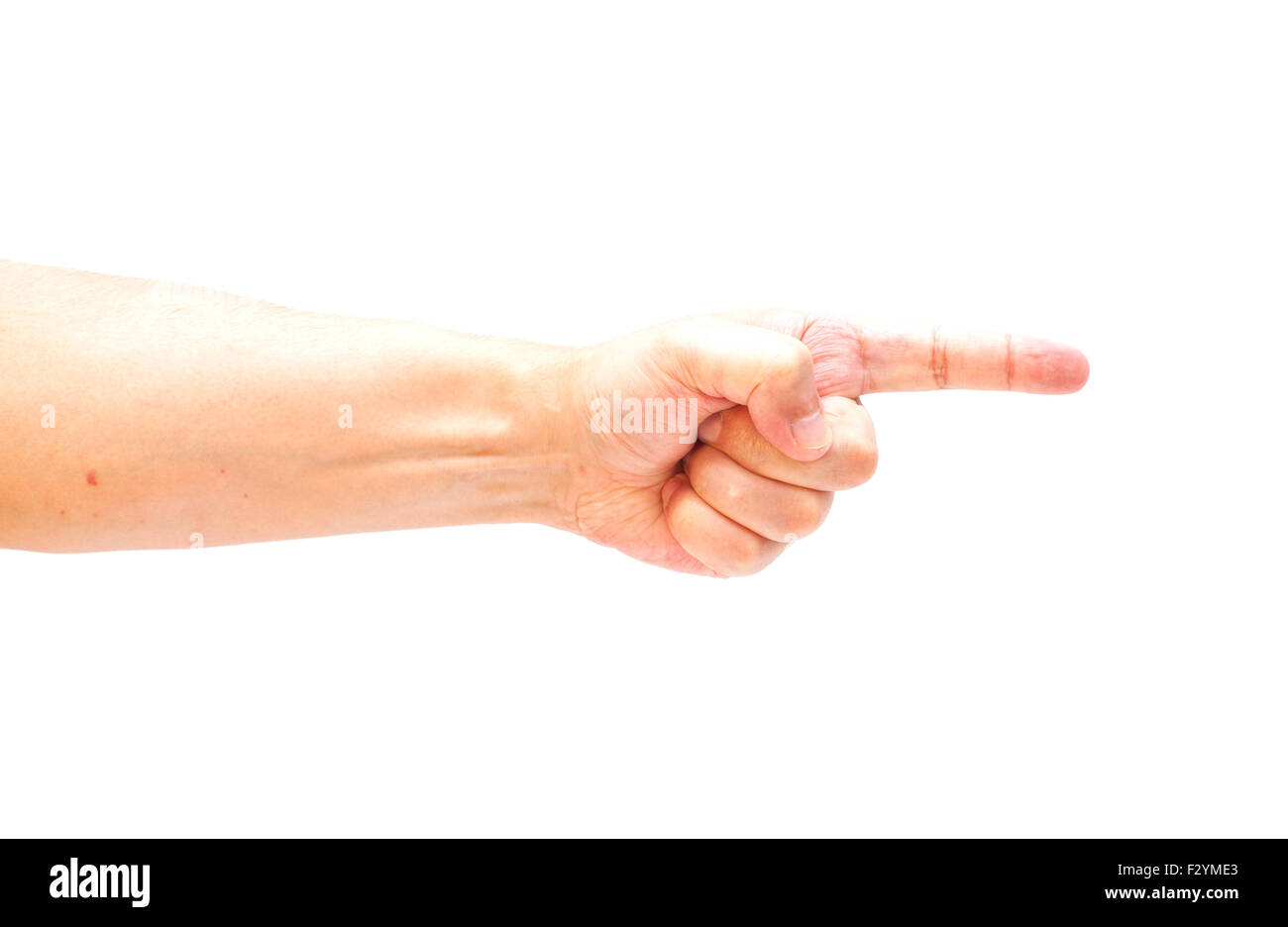 Pointing hand isolated on white background Stock Photo - Alamy