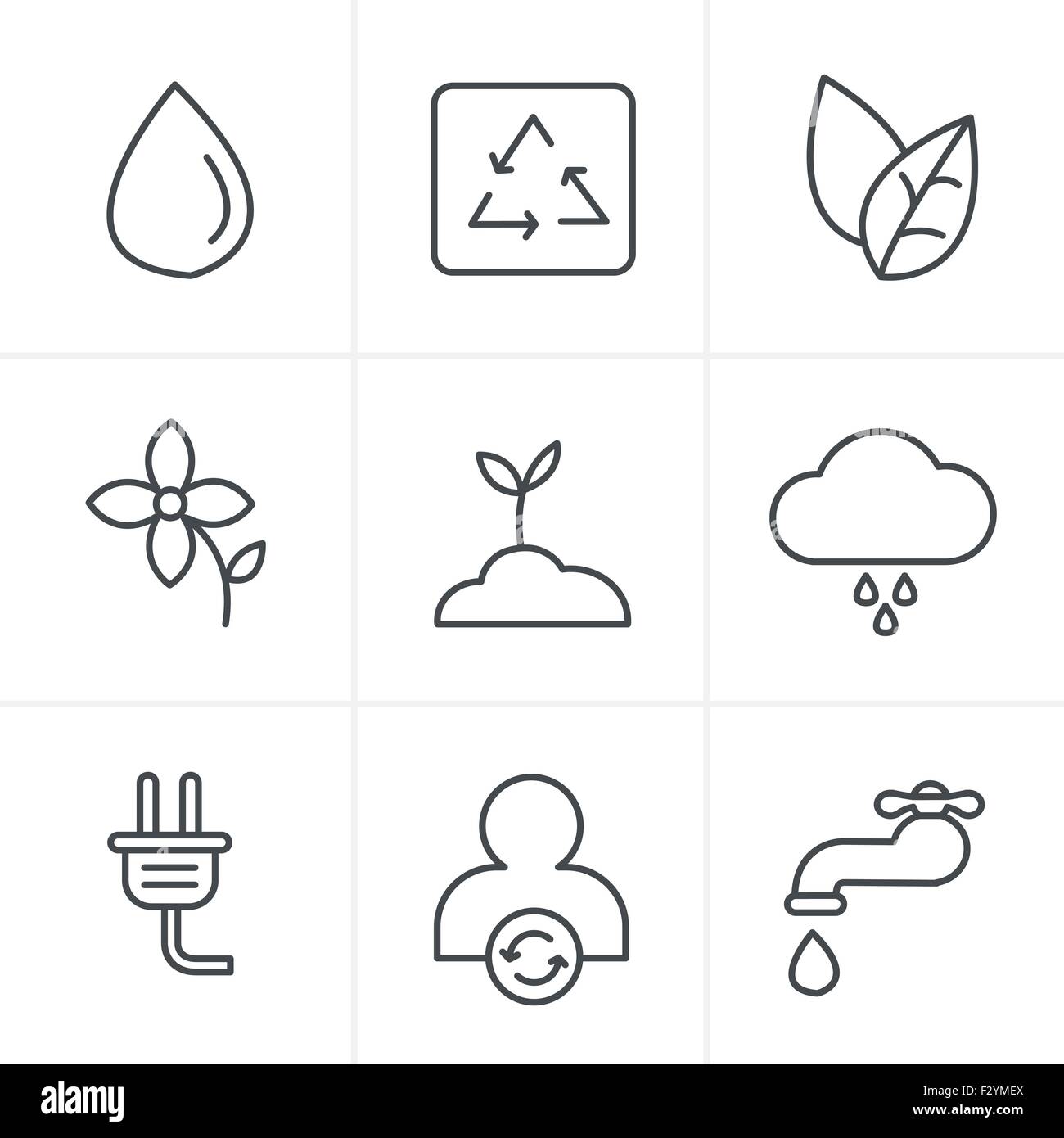 Line Icons Style Eco icons Stock Vector Image & Art - Alamy