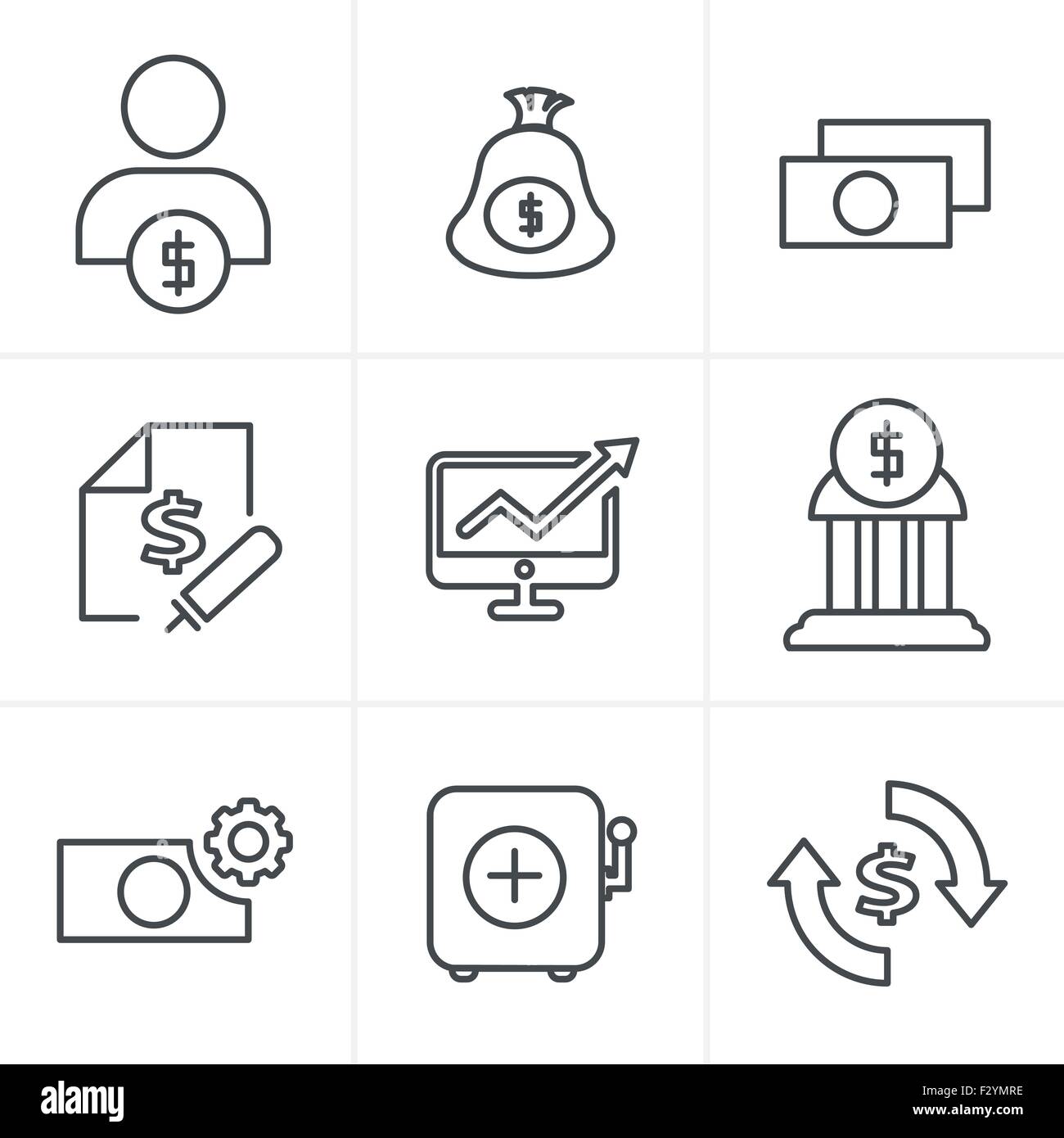 Line Icons Style Finance icon set,vector Stock Vector Image & Art - Alamy