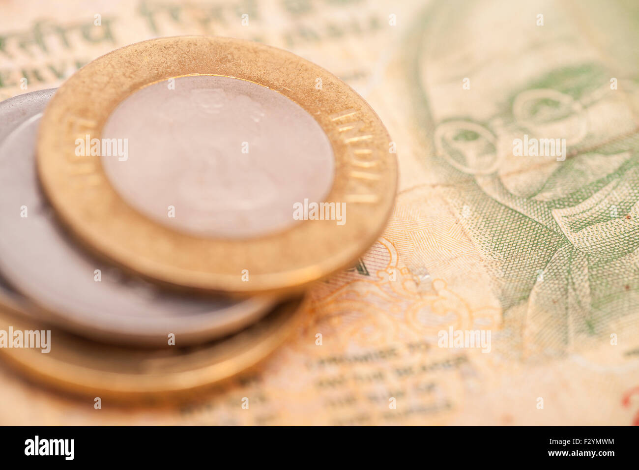 Indian Currency Rupee Notes and Coins Stock Photo - Alamy