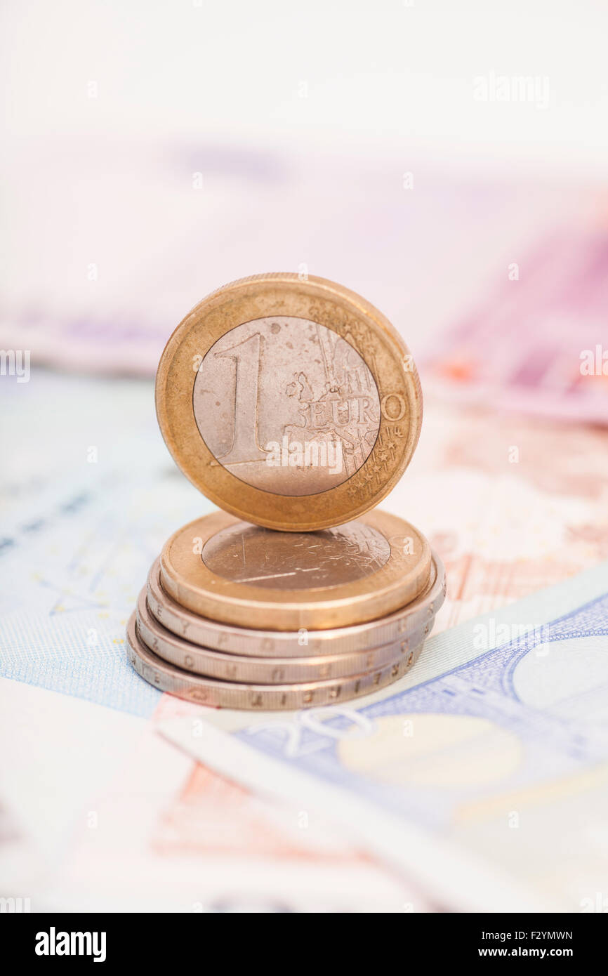 Money euro coins and banknotes Stock Photo - Alamy