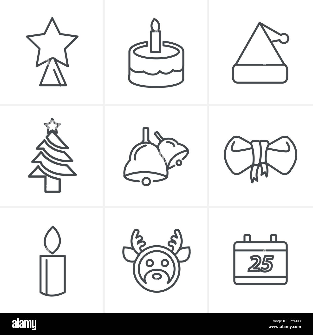 Vector christmas deer silhouettes Cut Out Stock Images & Pictures - Alamy