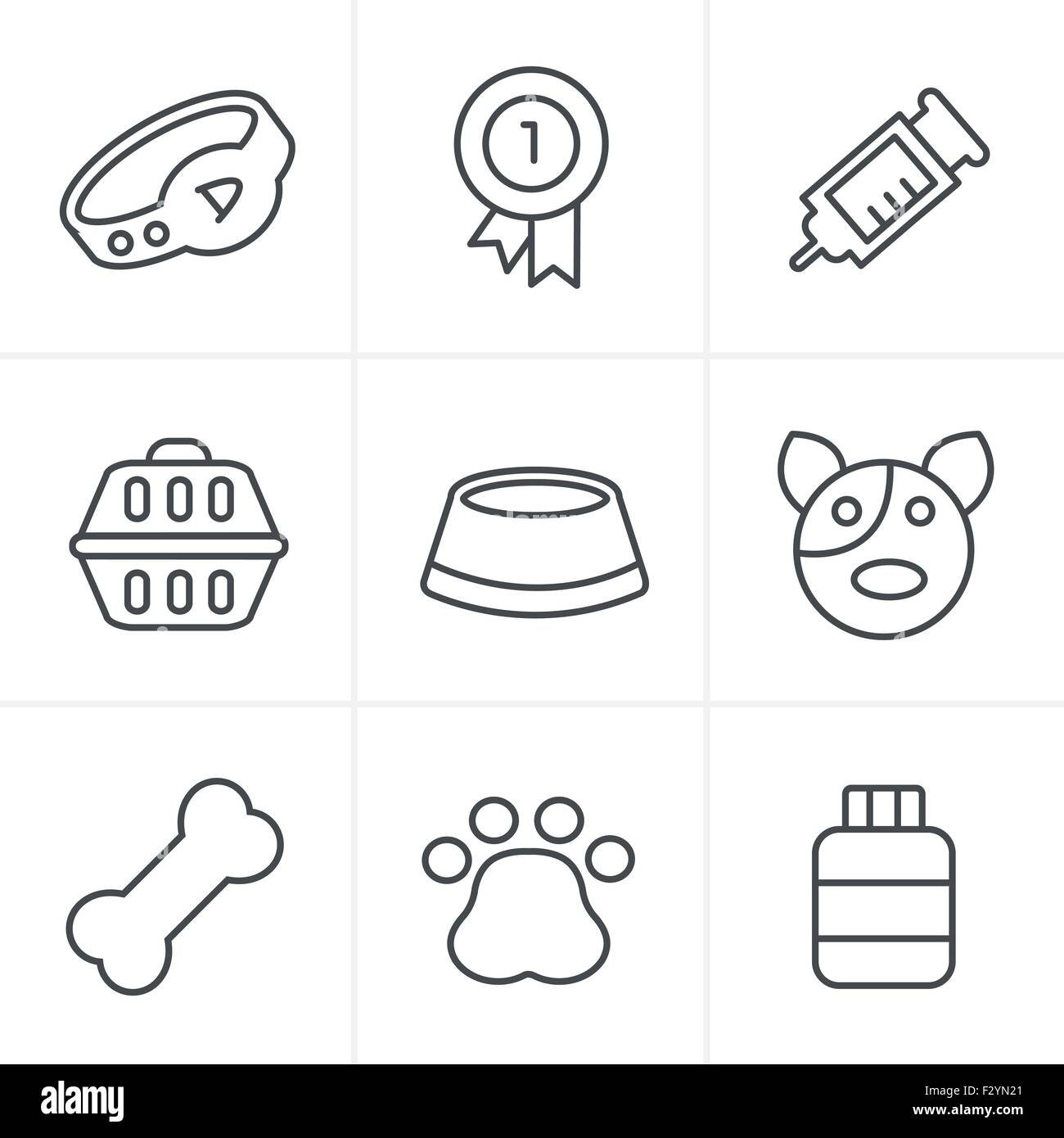 Line Icons Style Dog Icons Set, Vector Design Stock Vector Image & Art ...