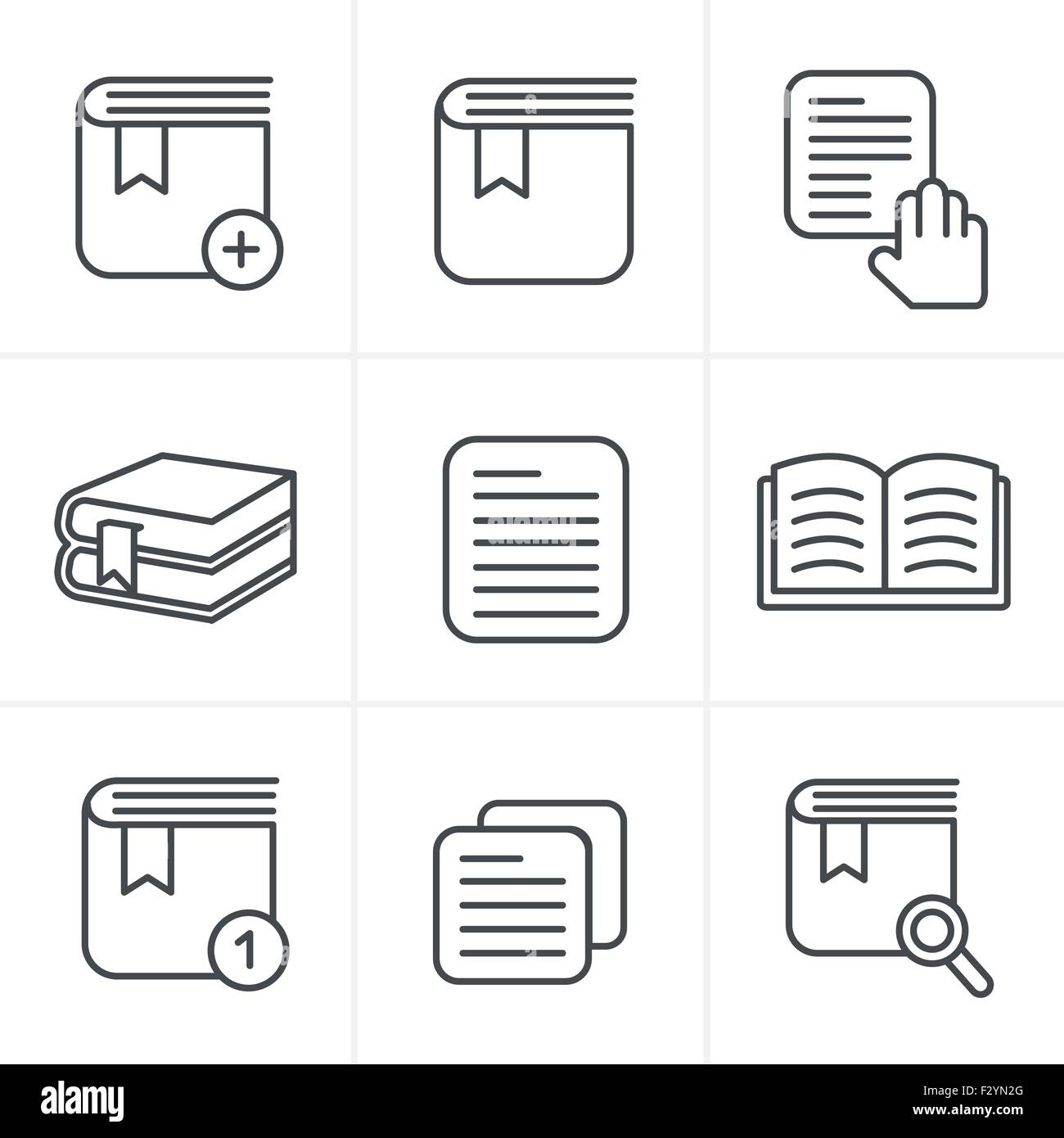 Line Icons Style Book Icons Set, Vector Design Stock Vector Image & Art ...