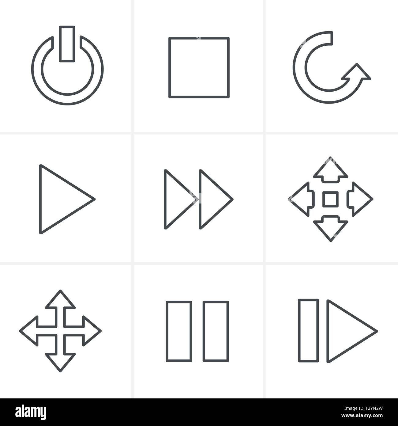 Line Icons Style media Icons Set, Vector Design Stock Vector Image ...