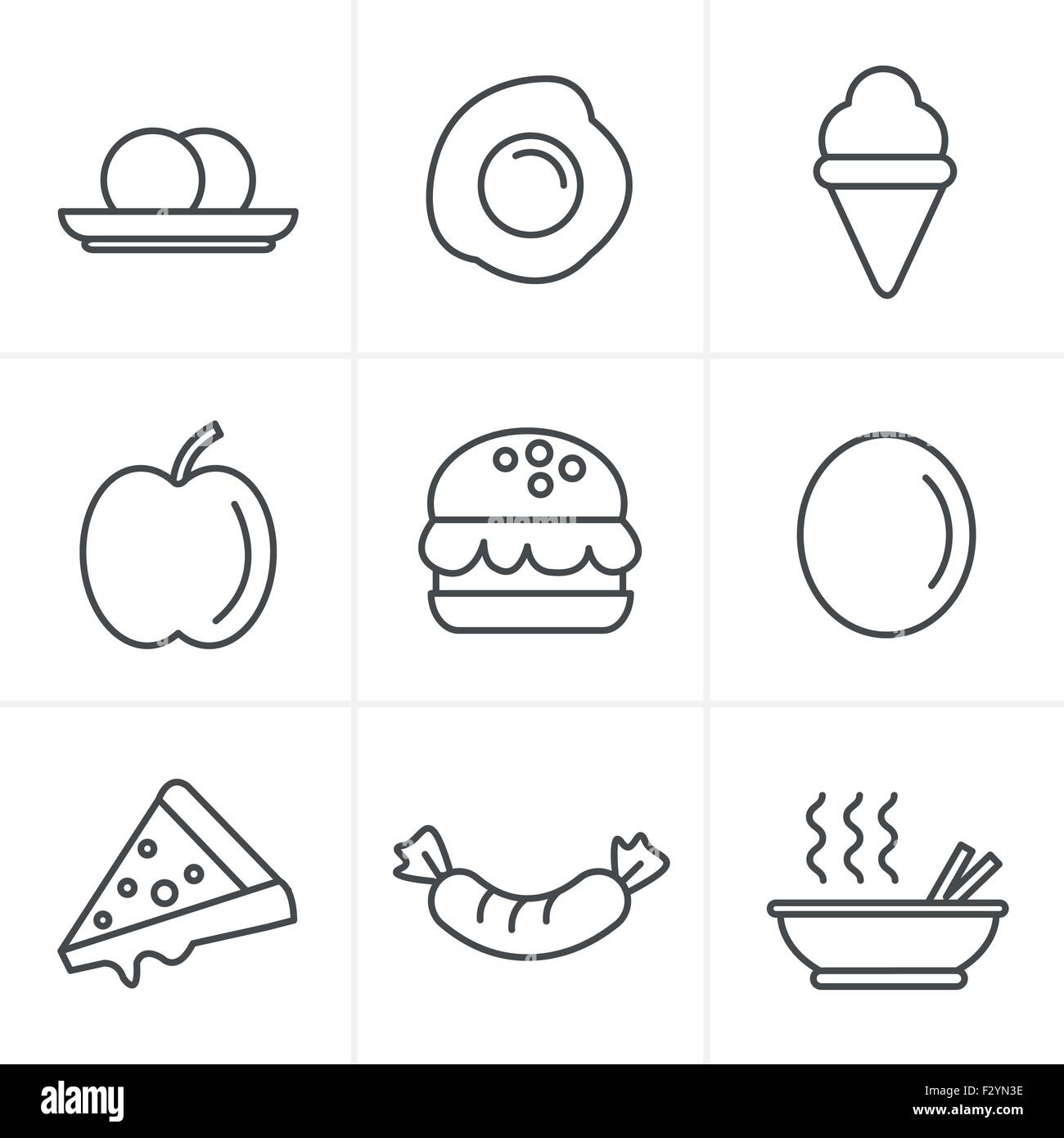 Diner food icons Cut Out Stock Images & Pictures - Alamy