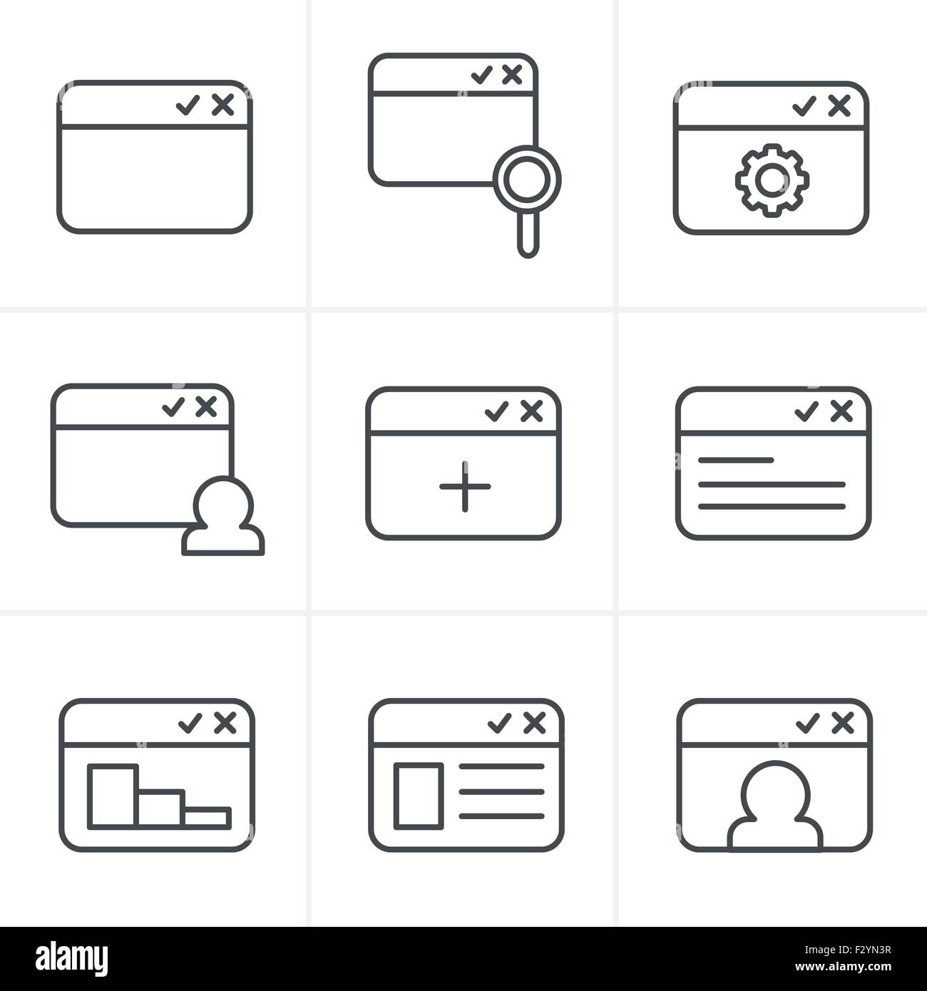 Web browser icons black Stock Vector Images - Alamy