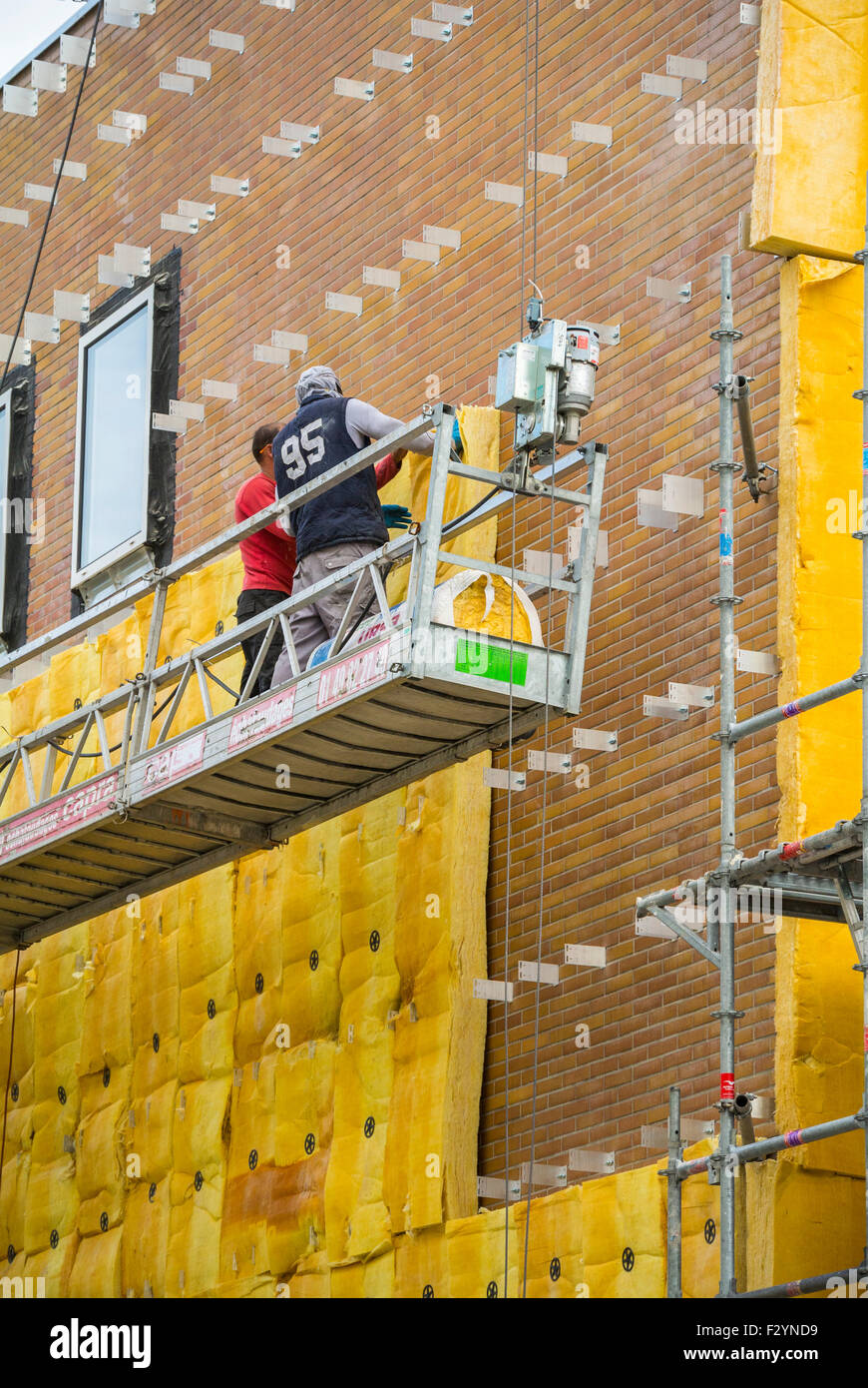 Paris, France, Workers on Building Construction Site, Adding Wall ...