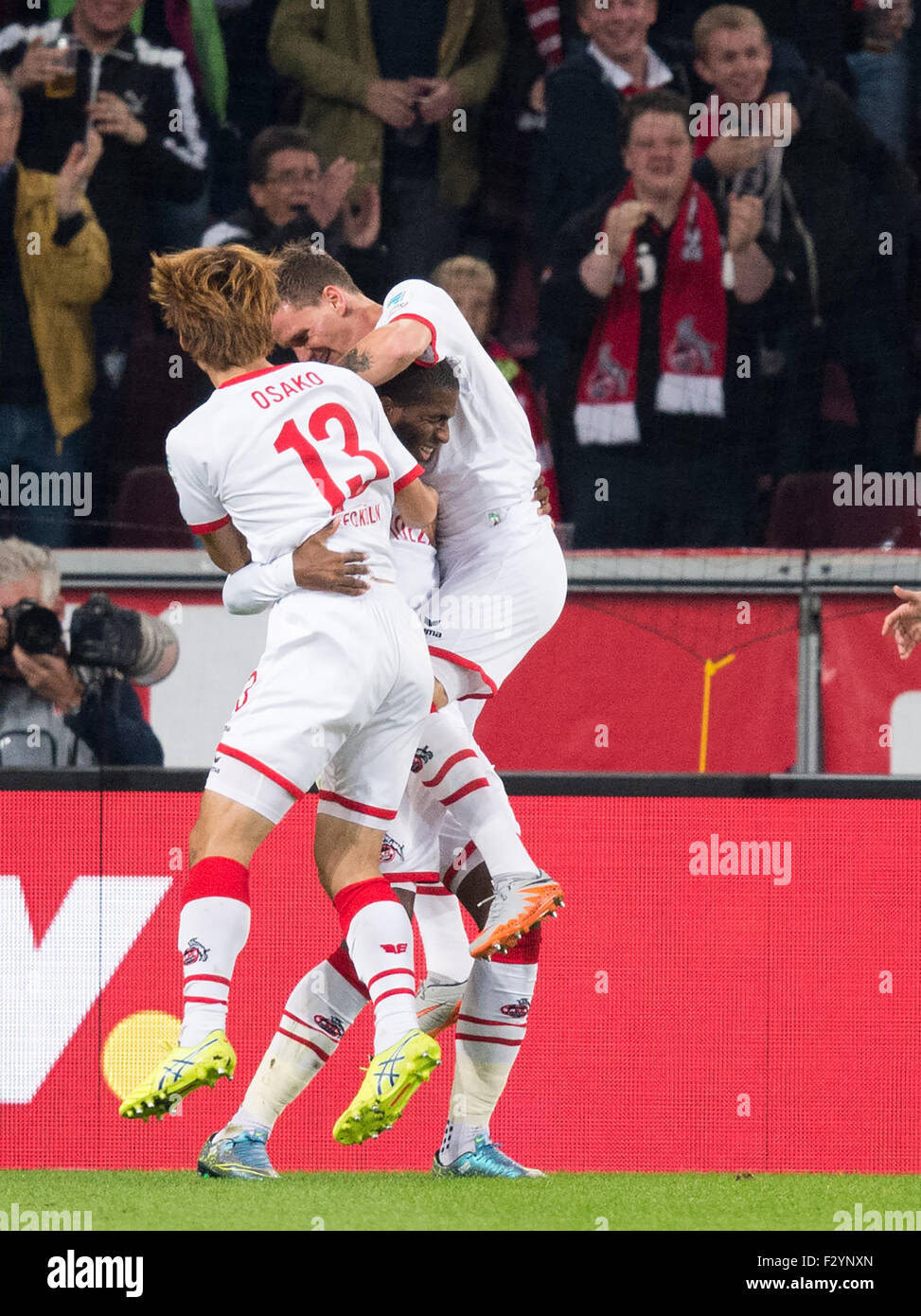 Cologne, Germany. 25th Sep, 2015. Koeln's Anthony Modeste (C ...