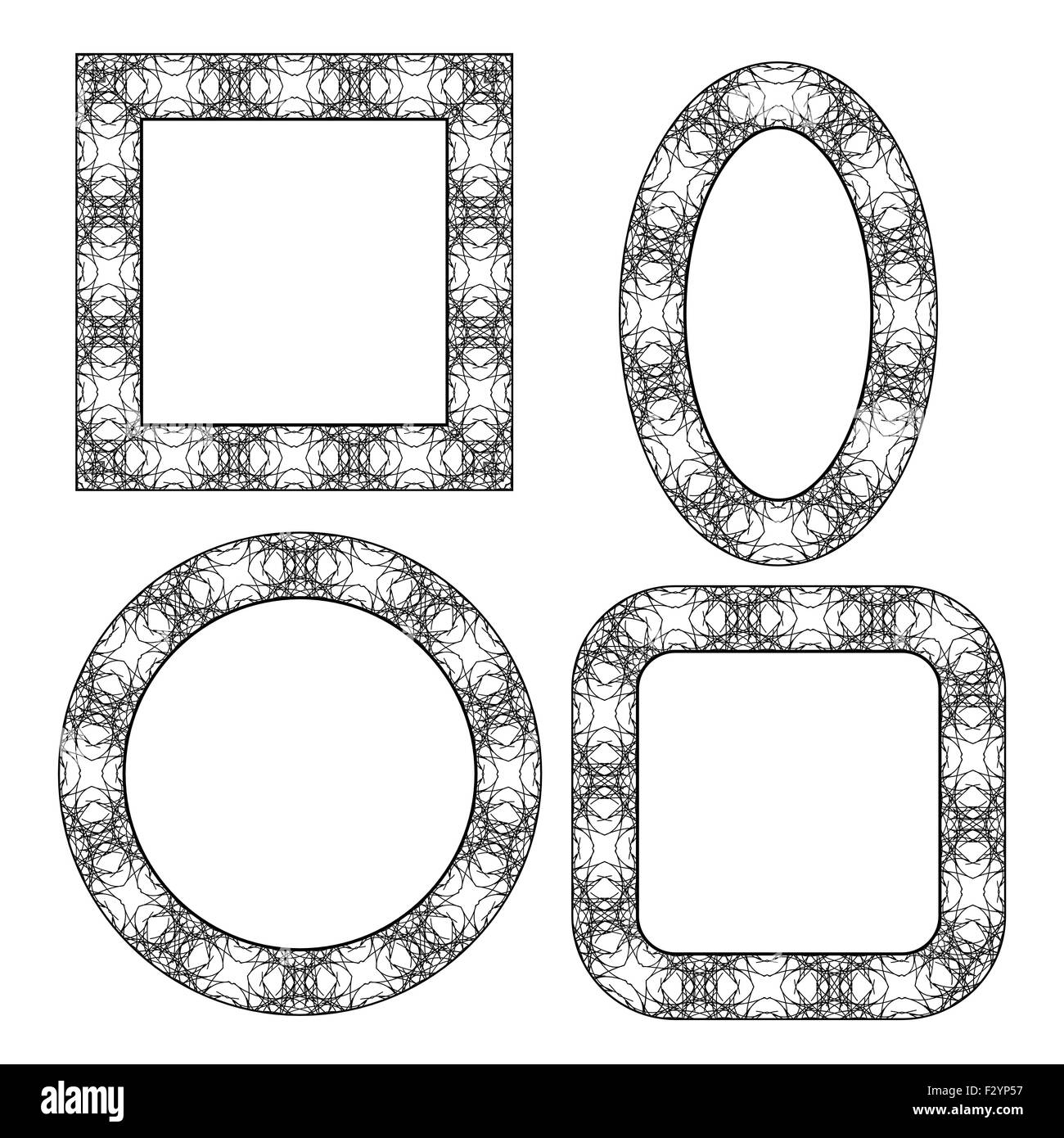 Set of Circle Decorative Frames Stock Photo - Alamy