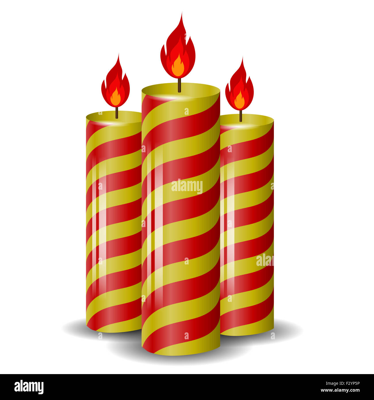 Row burning candles Cut Out Stock Images & Pictures - Alamy