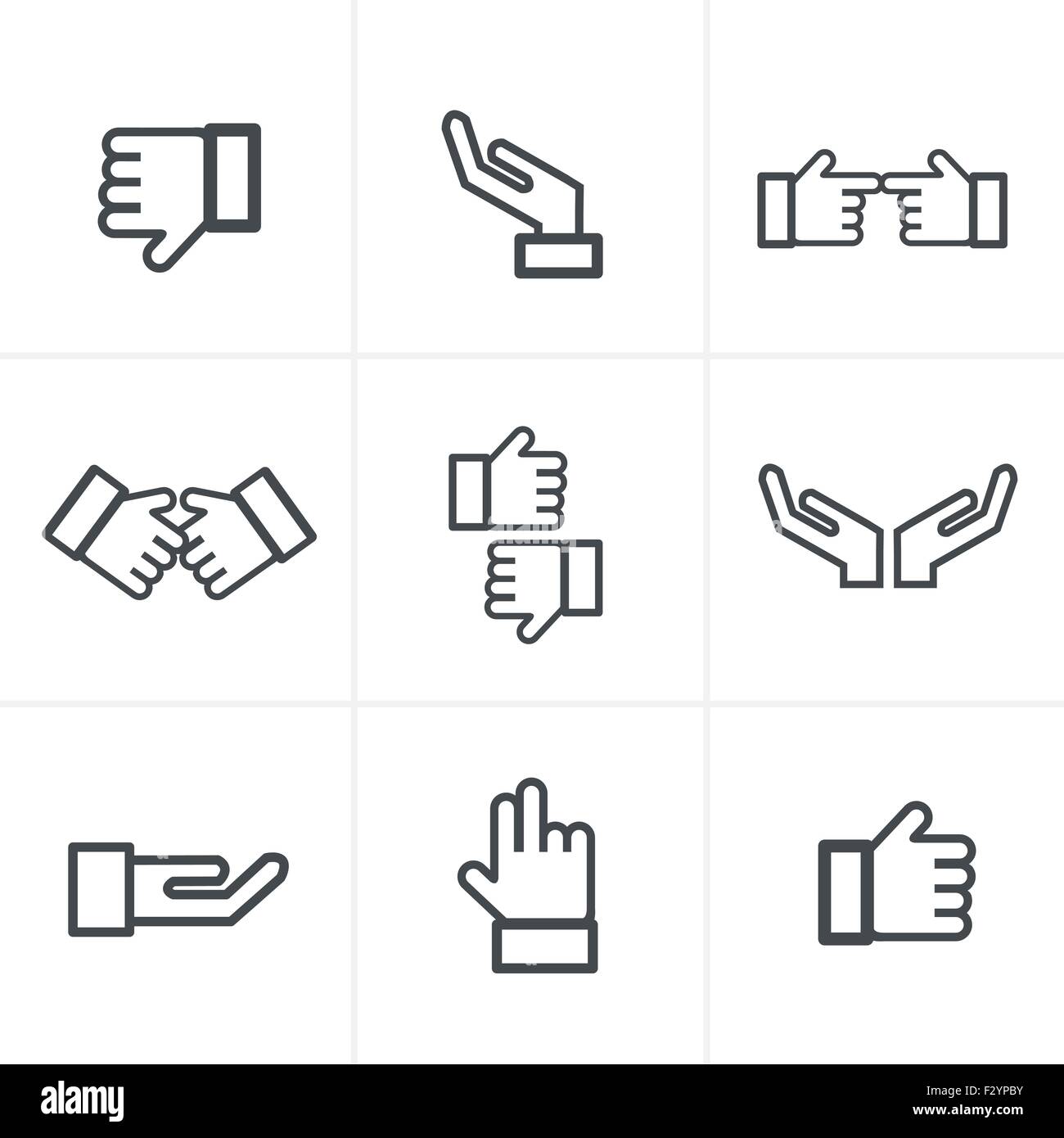 Hand gesture black icons vector Stock Vector Image & Art - Alamy