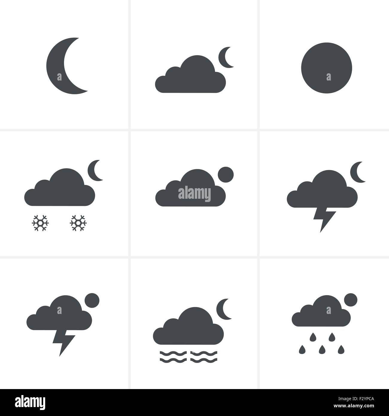 Night sky icons Cut Out Stock Images & Pictures - Alamy