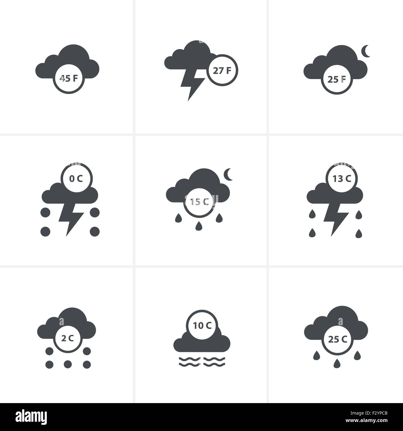 Set of weather message icons Stock Vector Image & Art - Alamy