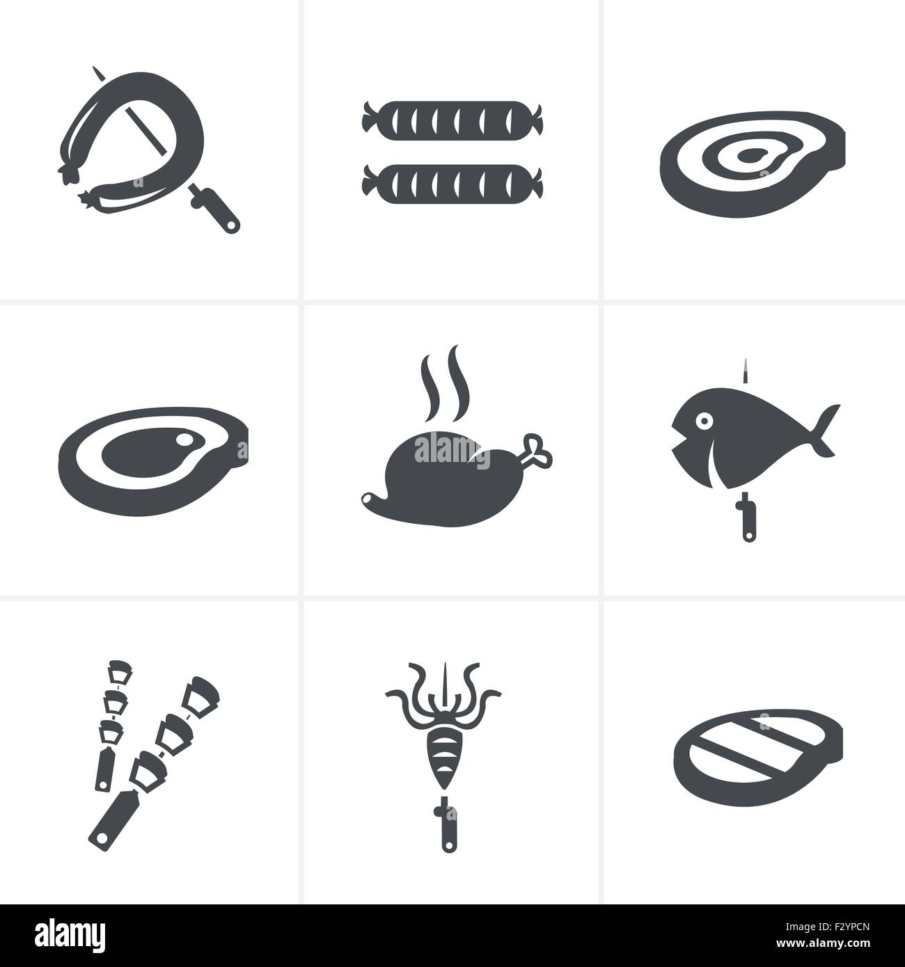 Grill and barbecue related vector icons set Stock Vector Image & Art ...